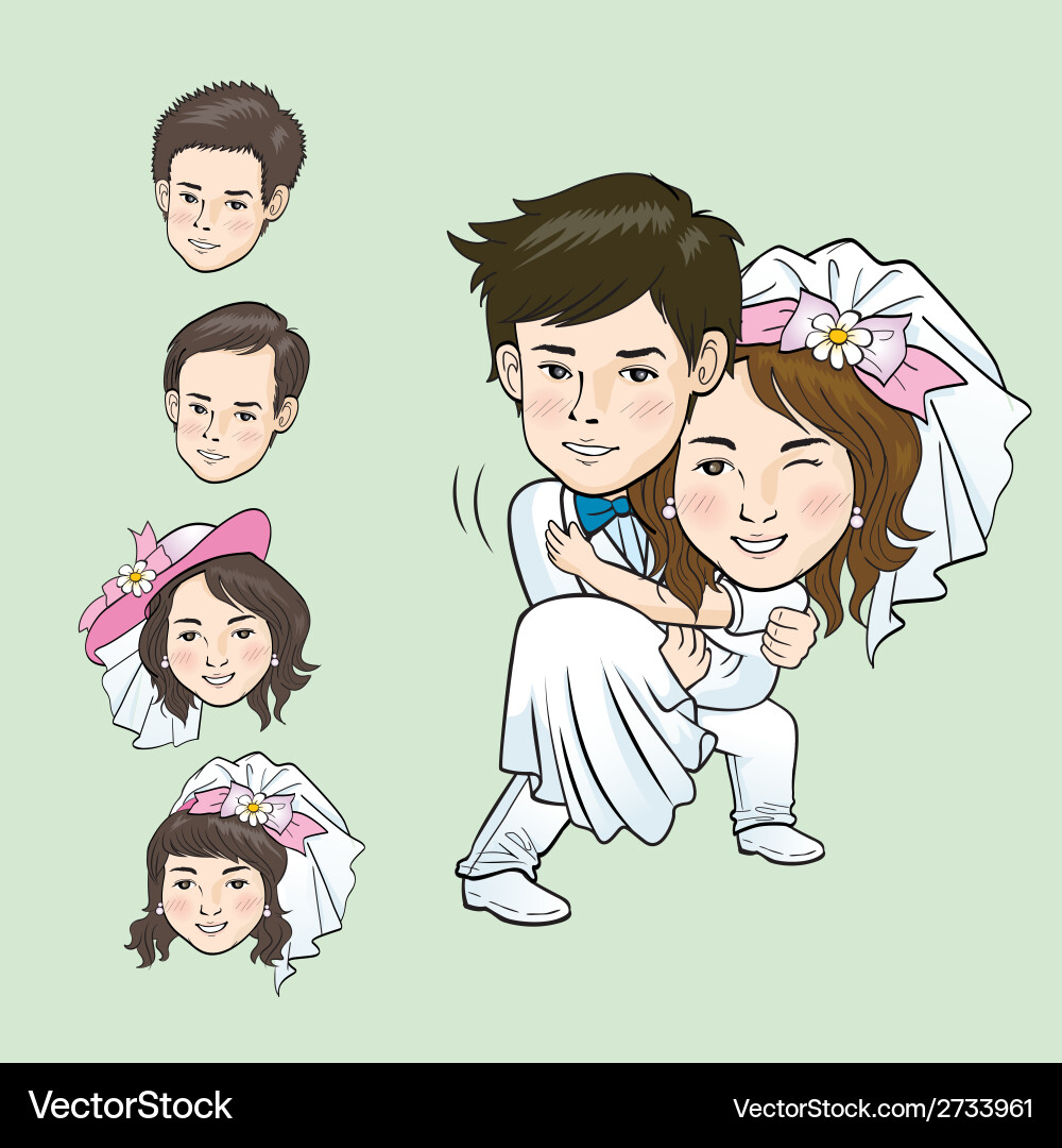 Hochzeit Cartoon Lizenzfreies Vektorbild - VectorStock