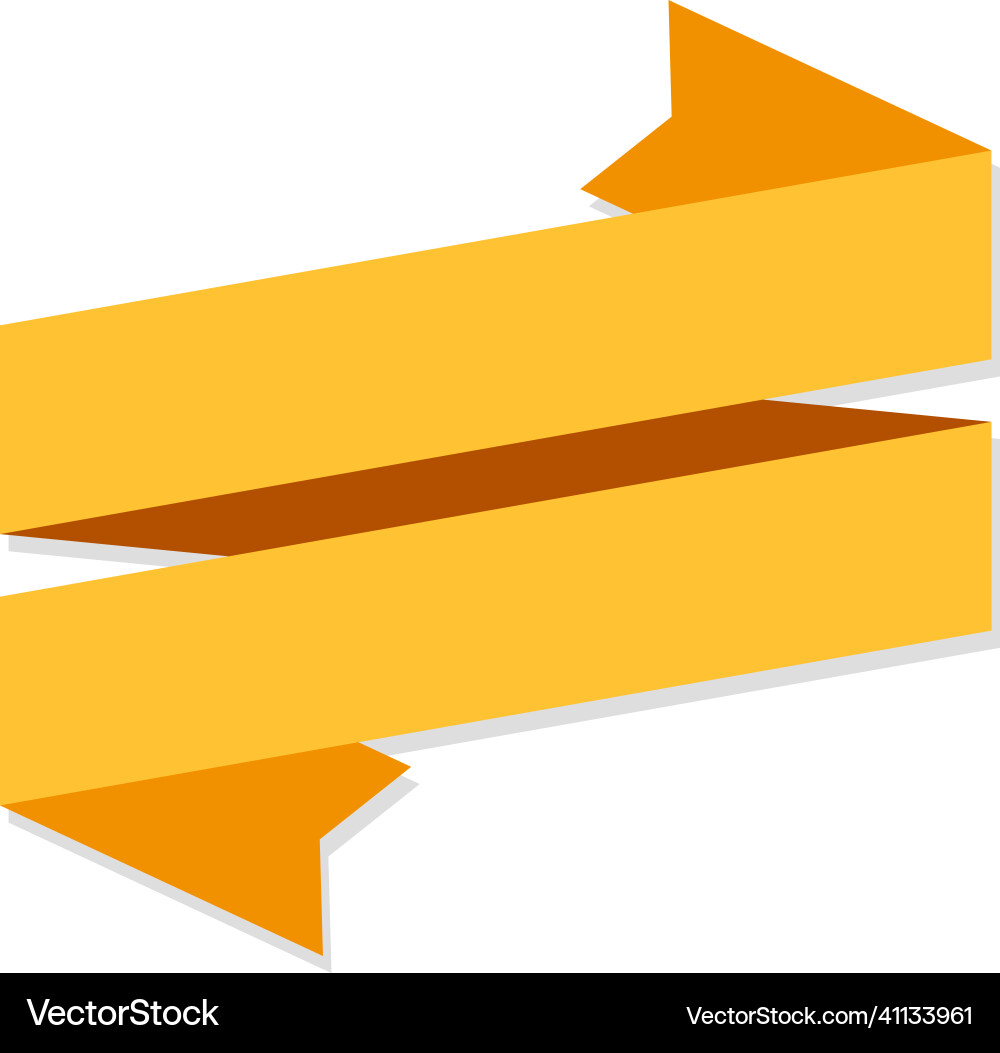 Yellow ribbon banner template empty label tag Vector Image