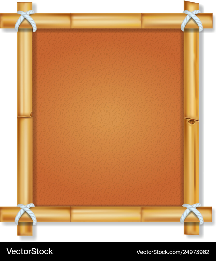 Brown bamboo frame with vintage paper Royalty Free Vector