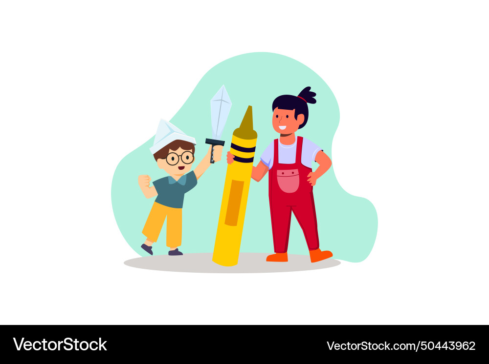 Children day flat design Royalty Free Vector Image