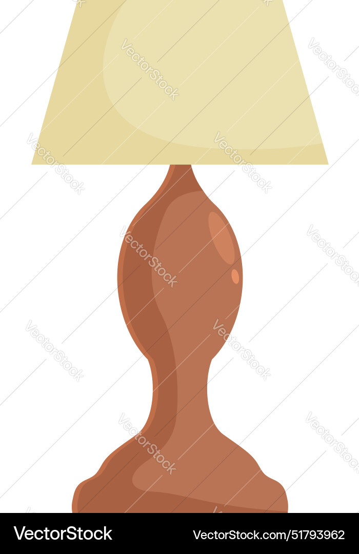 Classic table lamp illuminating the room Vector Image