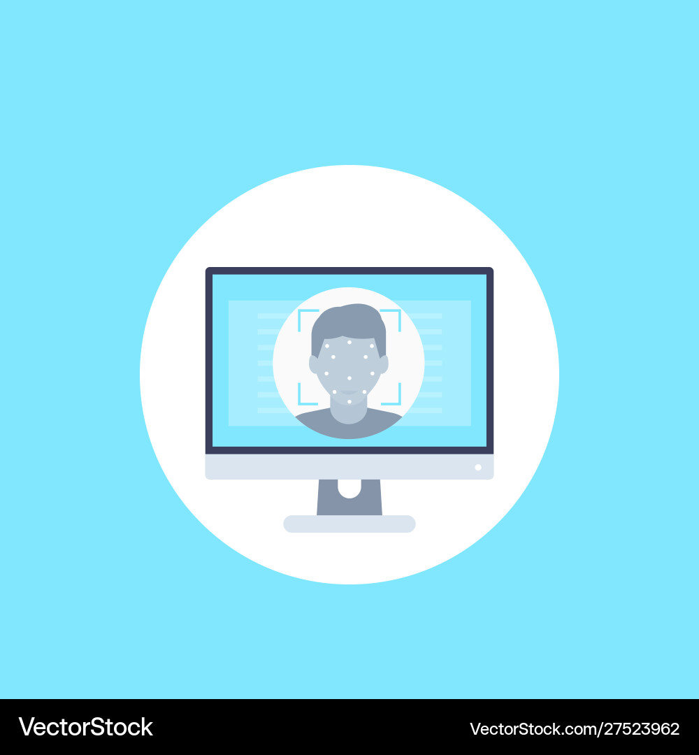 Face recognition scan icon Royalty Free Vector Image