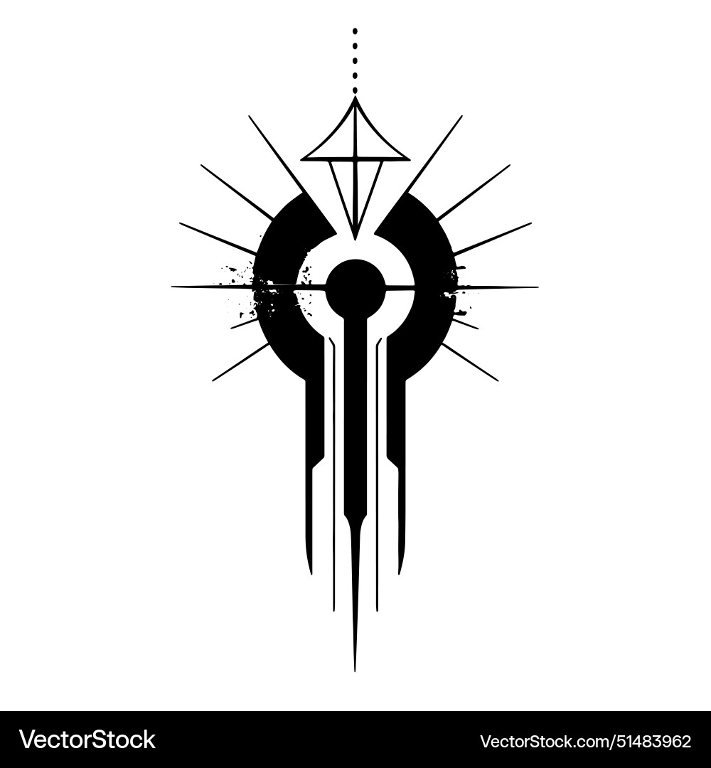 Gritty monochrome metal band emblem Royalty Free Vector