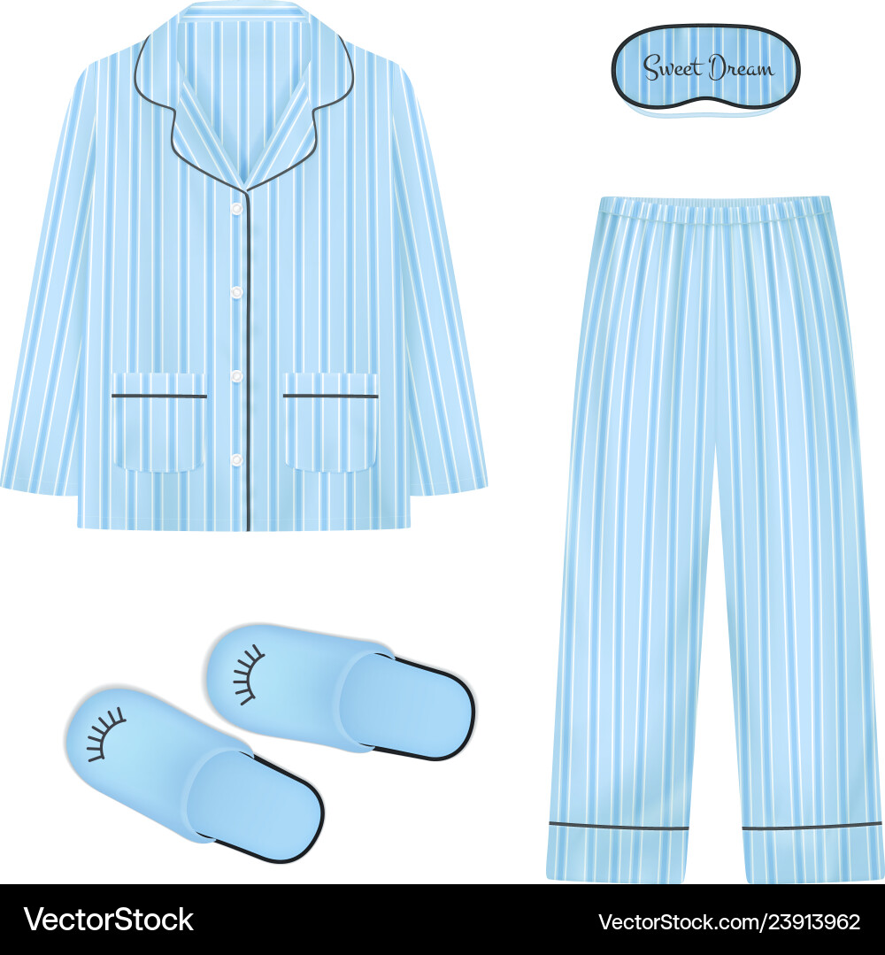 Nightwear realistic set Royalty Free Vector Image