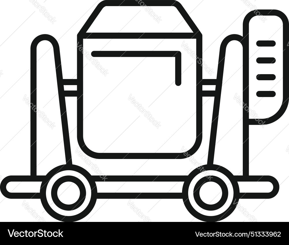 Simple line of a concrete mixer Royalty Free Vector Image