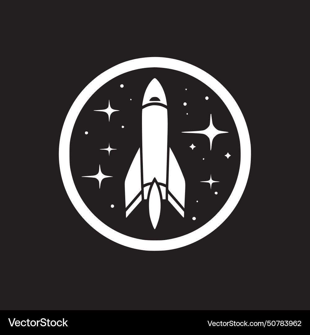 Space - minimalist and flat logo Royalty Free Vector Image