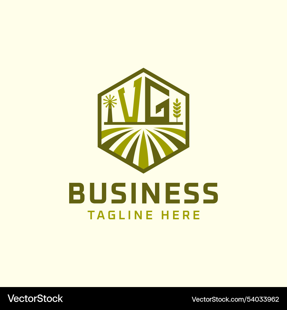 Vg farm logo design modern agro Royalty Free Vector Image