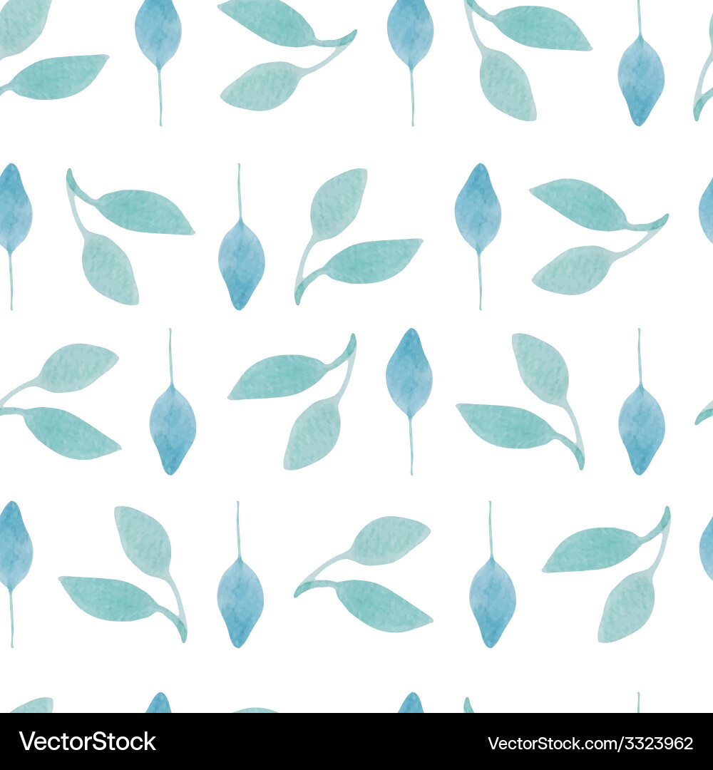 Watercolor Leaf Pattern Royalty Free Vector Image