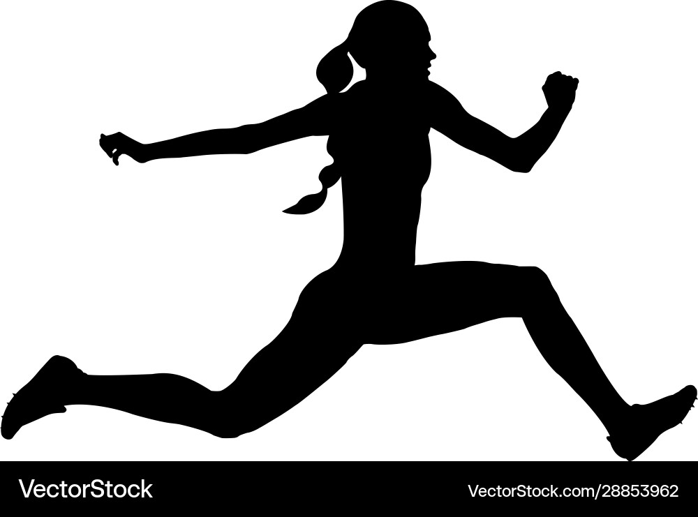 Woman athlete jumping triple jump Royalty Free Vector Image