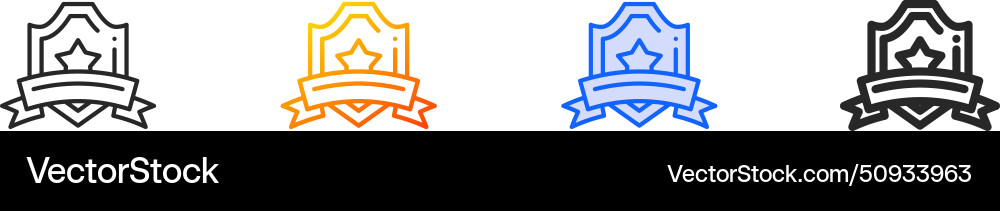 Award iconthin linear gradient blue stroke Vector Image