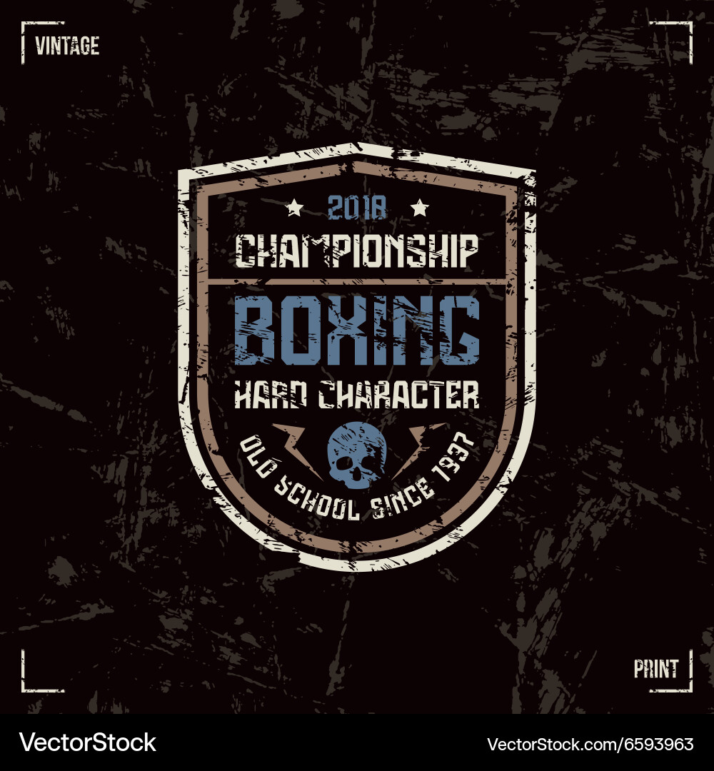 Boxing badge Royalty Free Vector Image - VectorStock