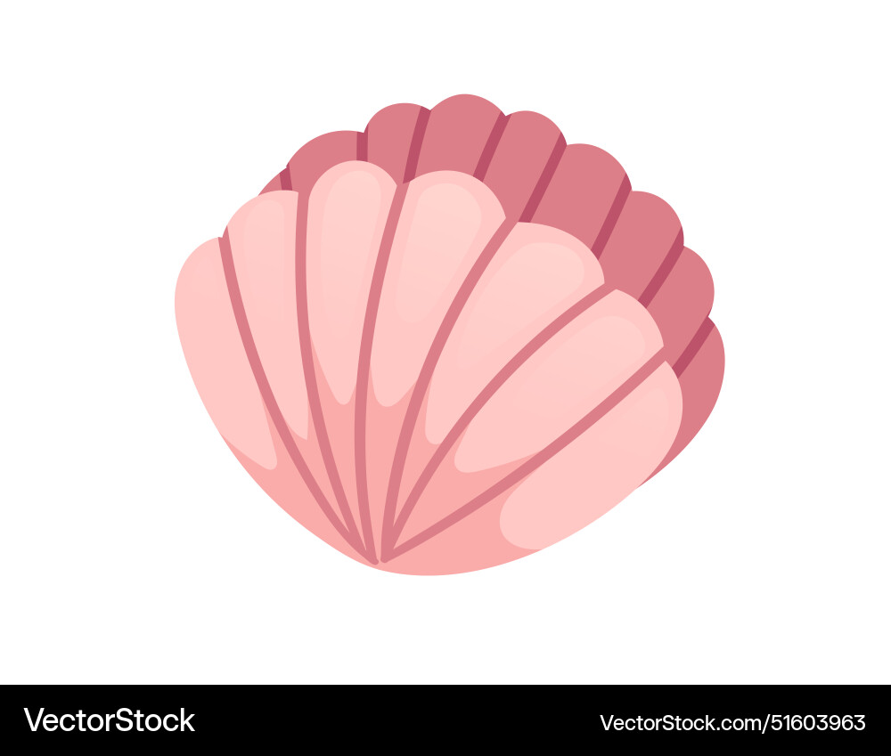 Closed pink clam with pearl inside seashell Vector Image