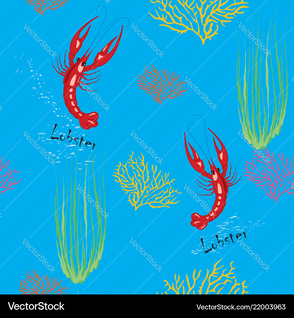 Colorful Lobster Wallpaper Pattern Royalty Free Vector Image