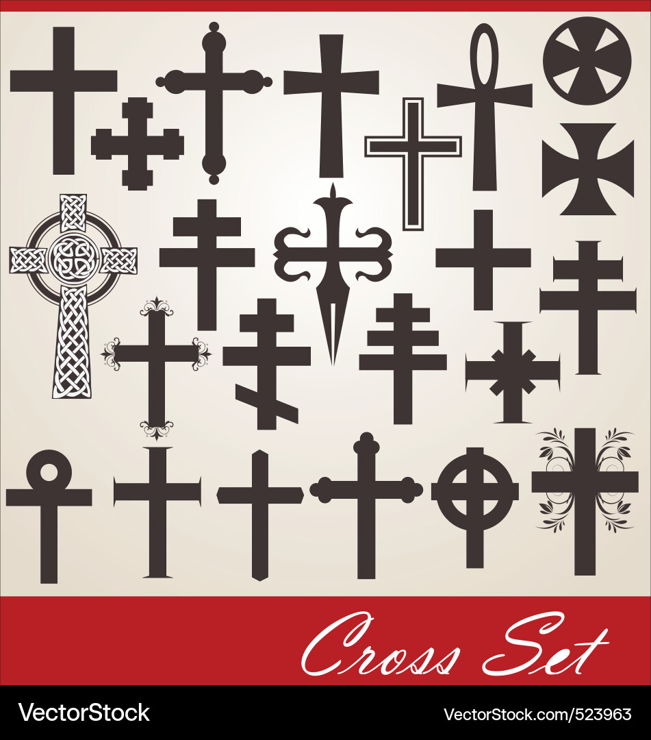 Cross set Royalty Free Vector Image - VectorStock
