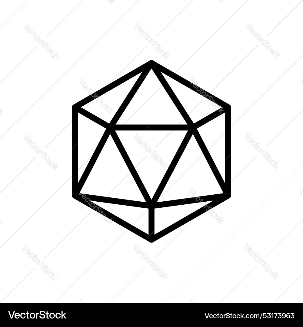 Dice d20 icon set die with 20 sides symbol 3d Vector Image