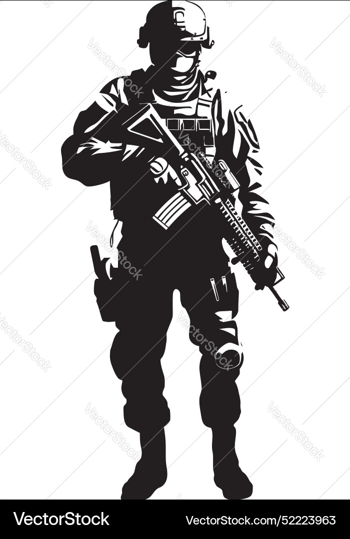 Dynamic defense monochromatic swat police Vector Image