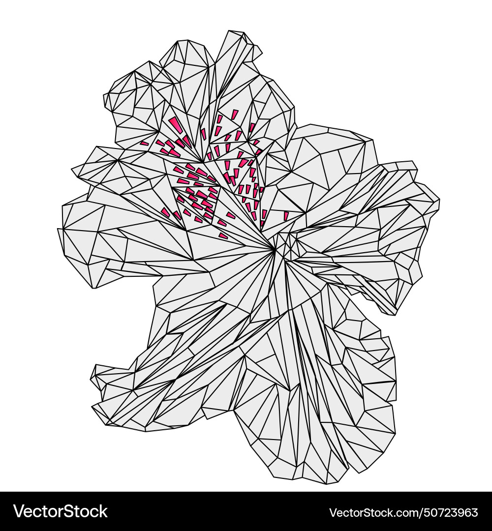 Flower pink simple rhododendron outline Royalty Free Vector