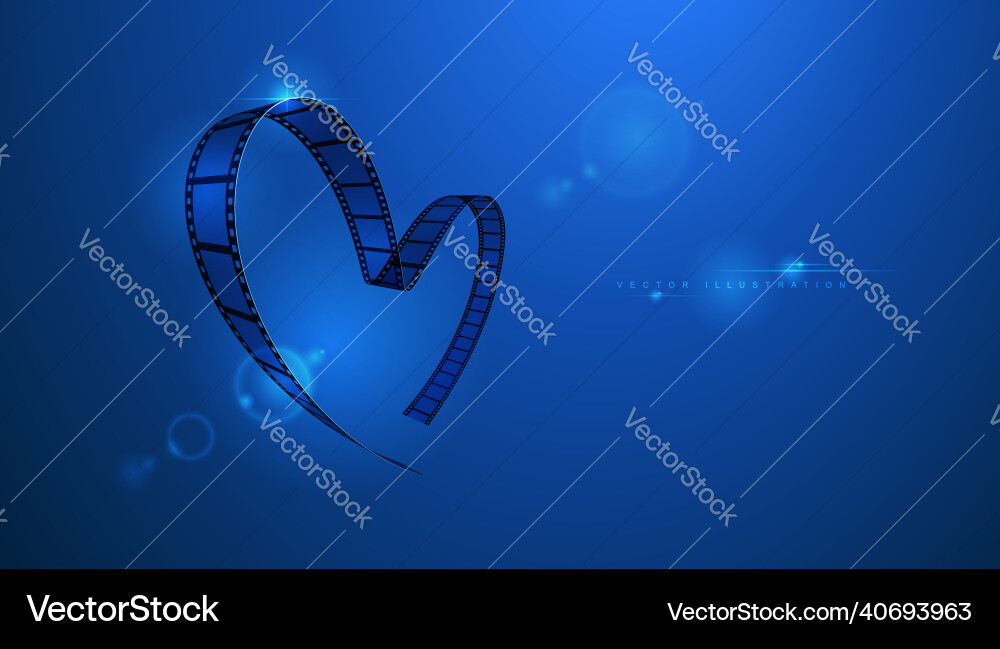 Heart shaped film strip Royalty Free Vector Image