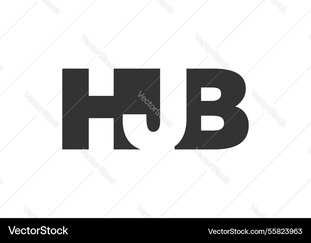 Hjb logo design initial letter h j b bold font Vector Image