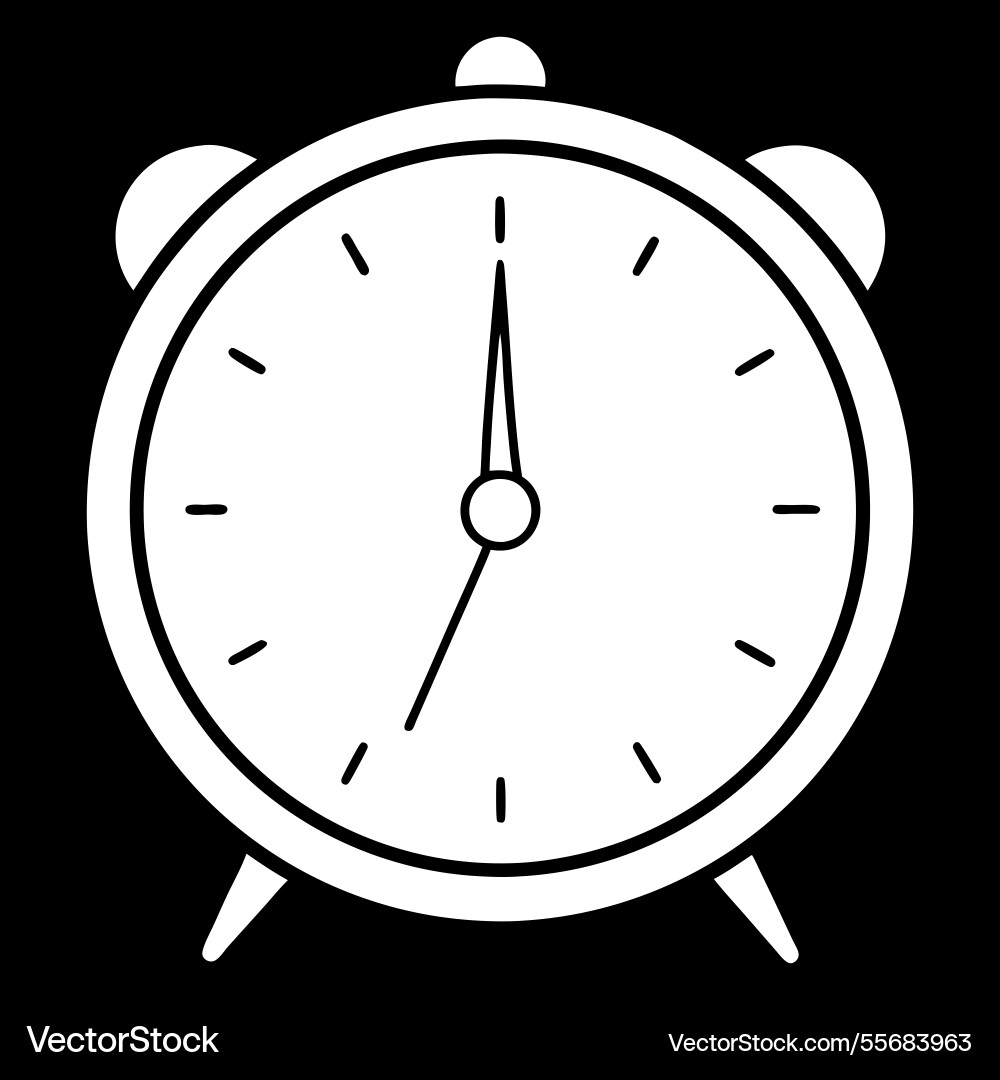 Modern white clock time management and punctuality