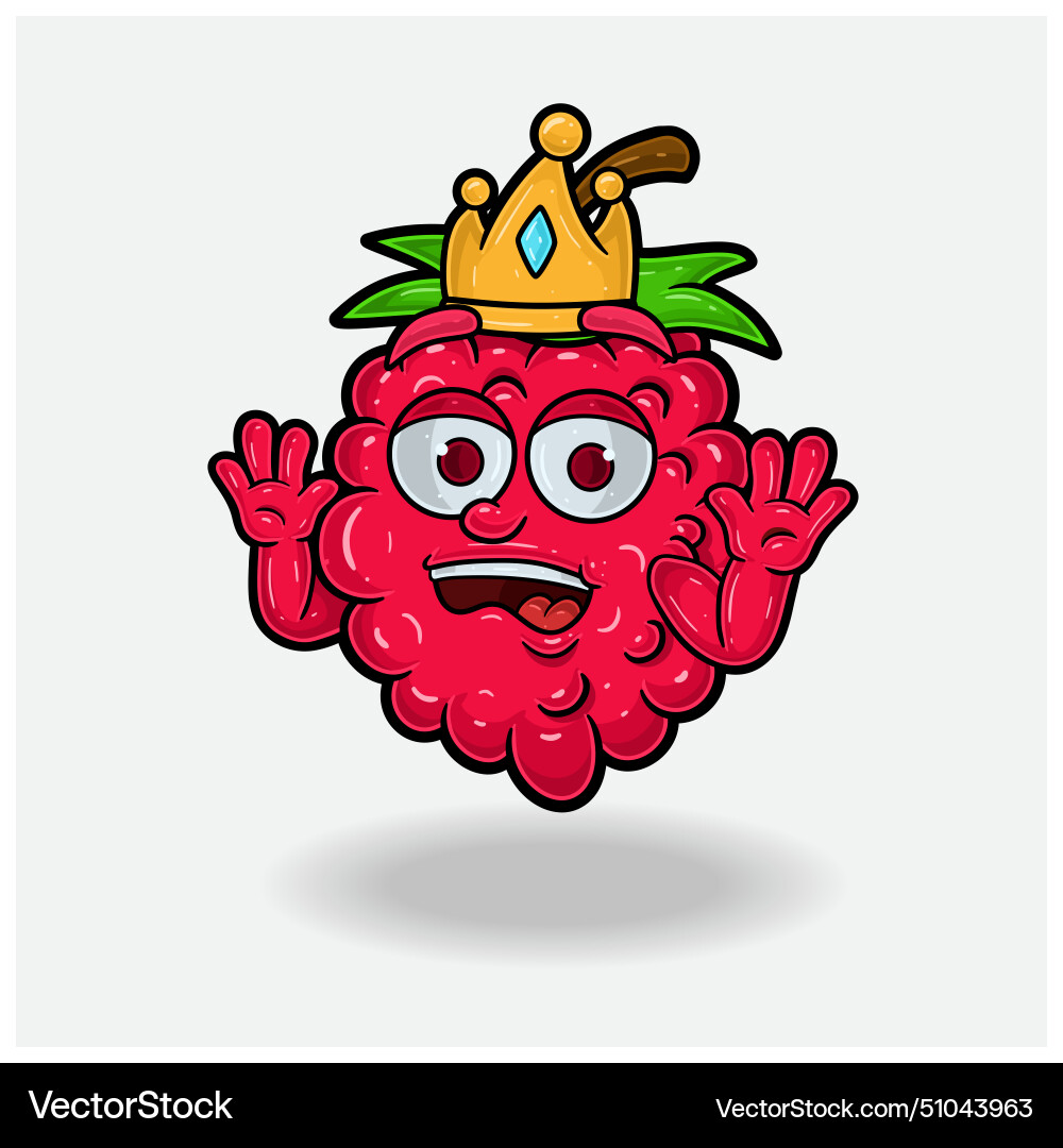 Shocked expression with raspberry fruit crown Vector Image