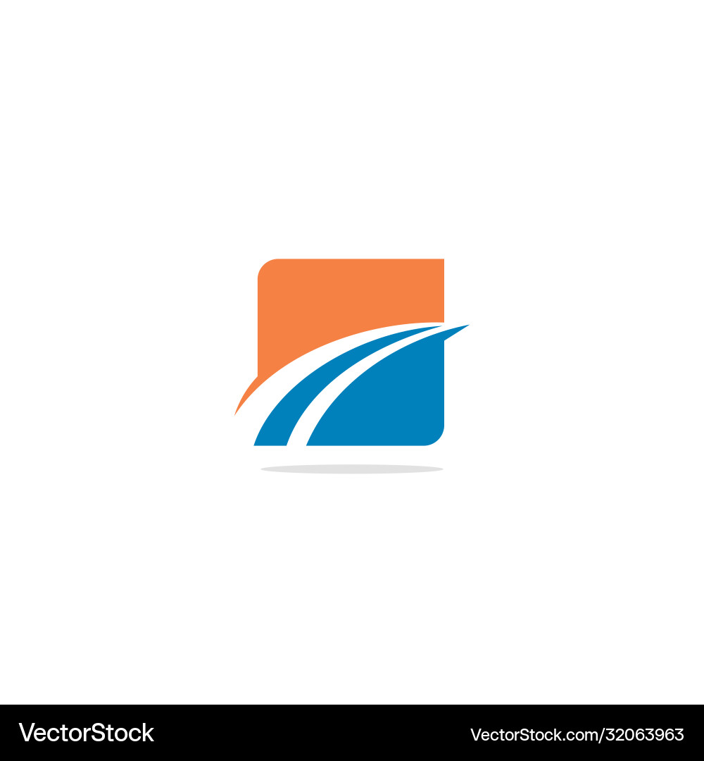 Square curve progress logo Royalty Free Vector Image