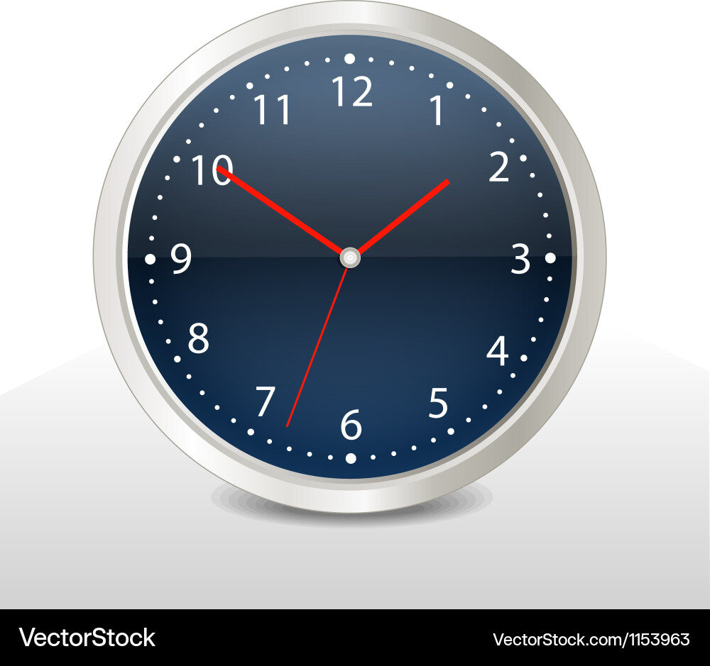 Steel modern clock Royalty Free Vector Image - VectorStock