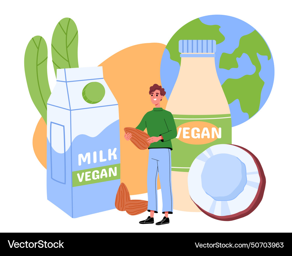 Vegan milk concept Royalty Free Vector Image - VectorStock