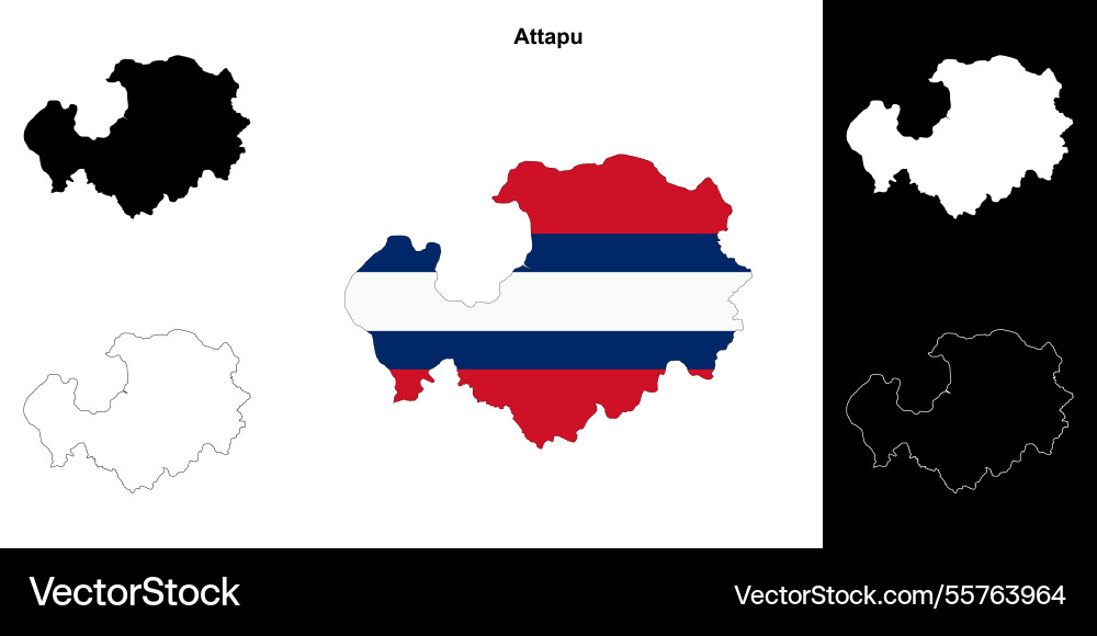 Attapu outline map Royalty Free Vector Image - VectorStock
