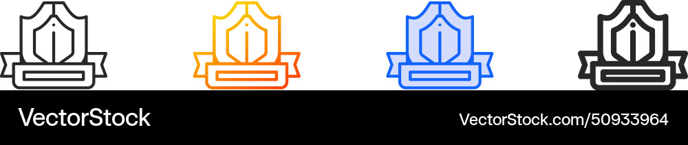 Award iconthin linear gradient blue stroke Vector Image