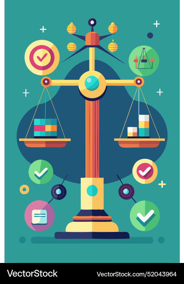 Balanced decision-making Royalty Free Vector Image