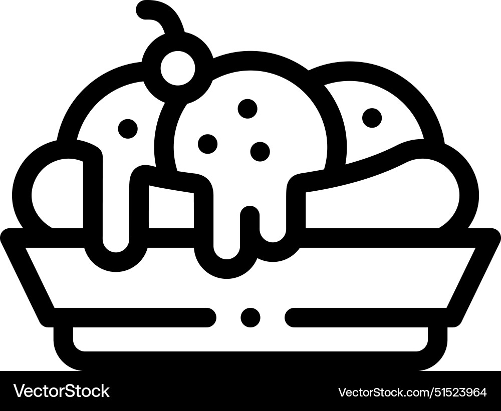 Banana split icon thin linear style design Vector Image