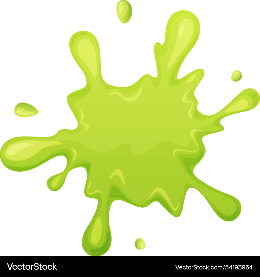 Cartoon green slime splatter isolated on a white Vector Image