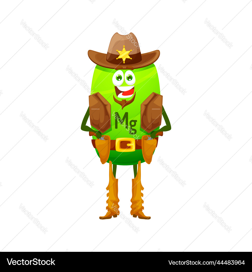 Cartoon wild west magnesium sheriff character Vector Image