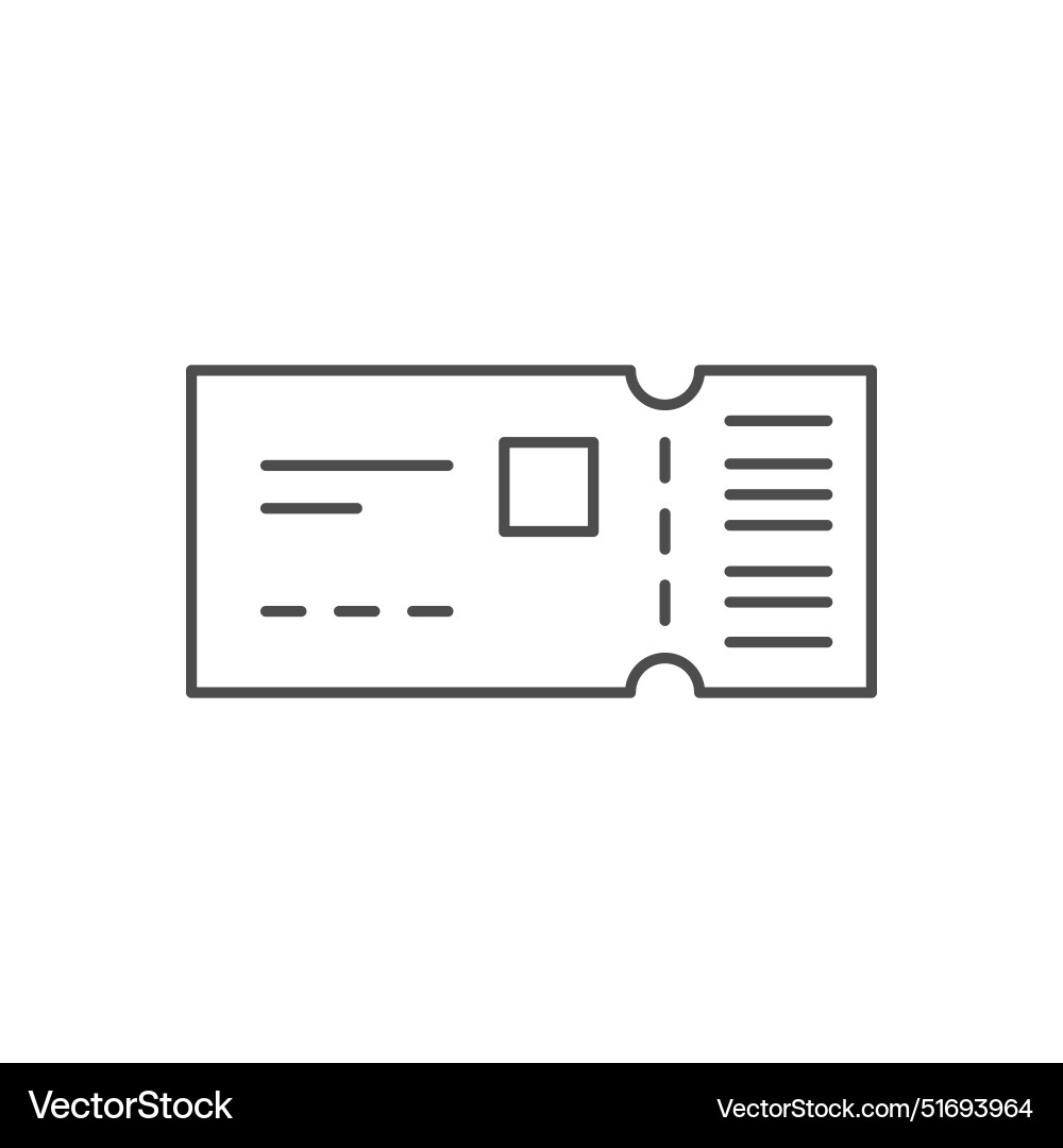 Contemporary ticket line outline icon Royalty Free Vector