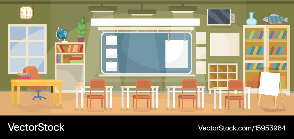 Flat of an empty classroom Royalty Free Vector Image