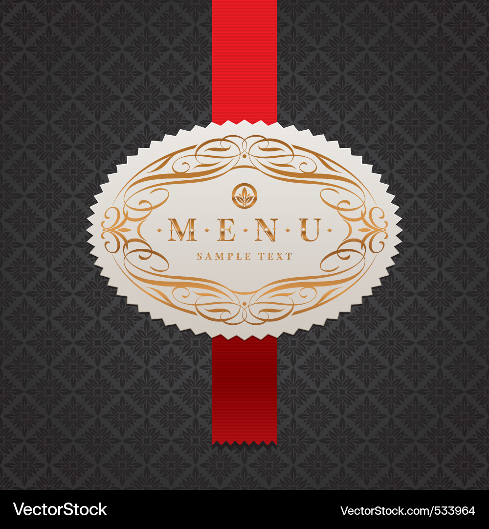 Framed ornate menu label Royalty Free Vector Image