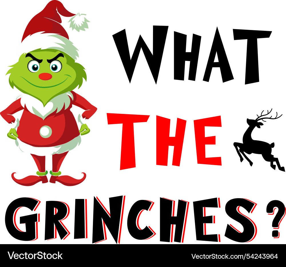 Happy christmas grinch typography Royalty Free Vector Image