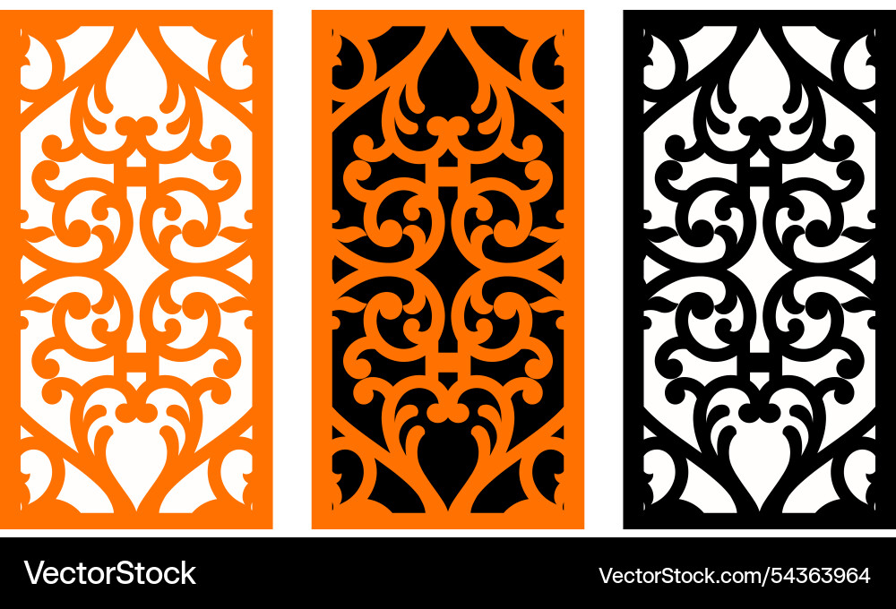 Laser cut mirror square frame jali Royalty Free Vector Image