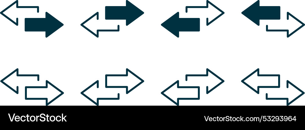 Left right arrows icon or transfer Royalty Free Vector Image