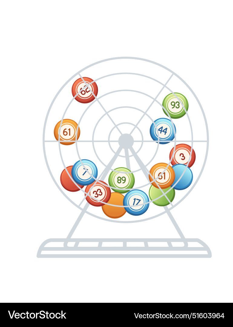Lottery gambling machine with lotto balls inside Vector Image