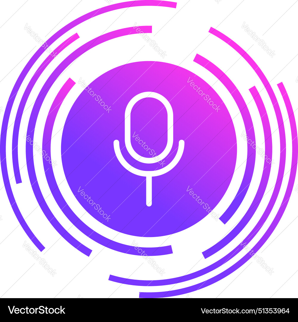 Podcast icon with sound waves Royalty Free Vector Image