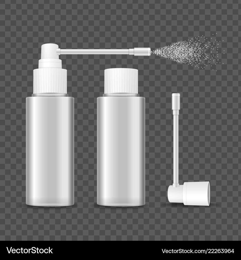 Realistic detailed 3d blank bottle spray template Vector Image