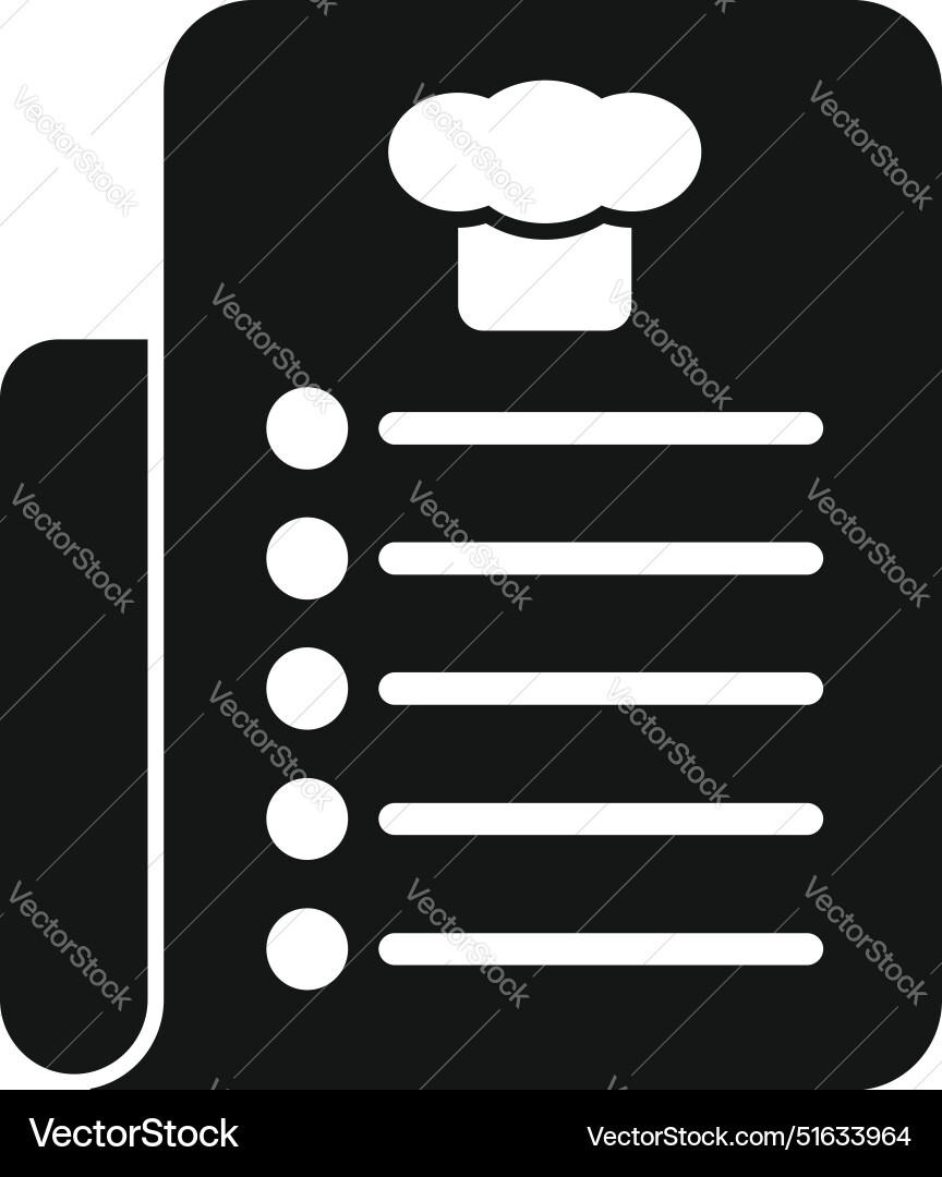 Restaurant menu with chef hat icon representing Vector Image