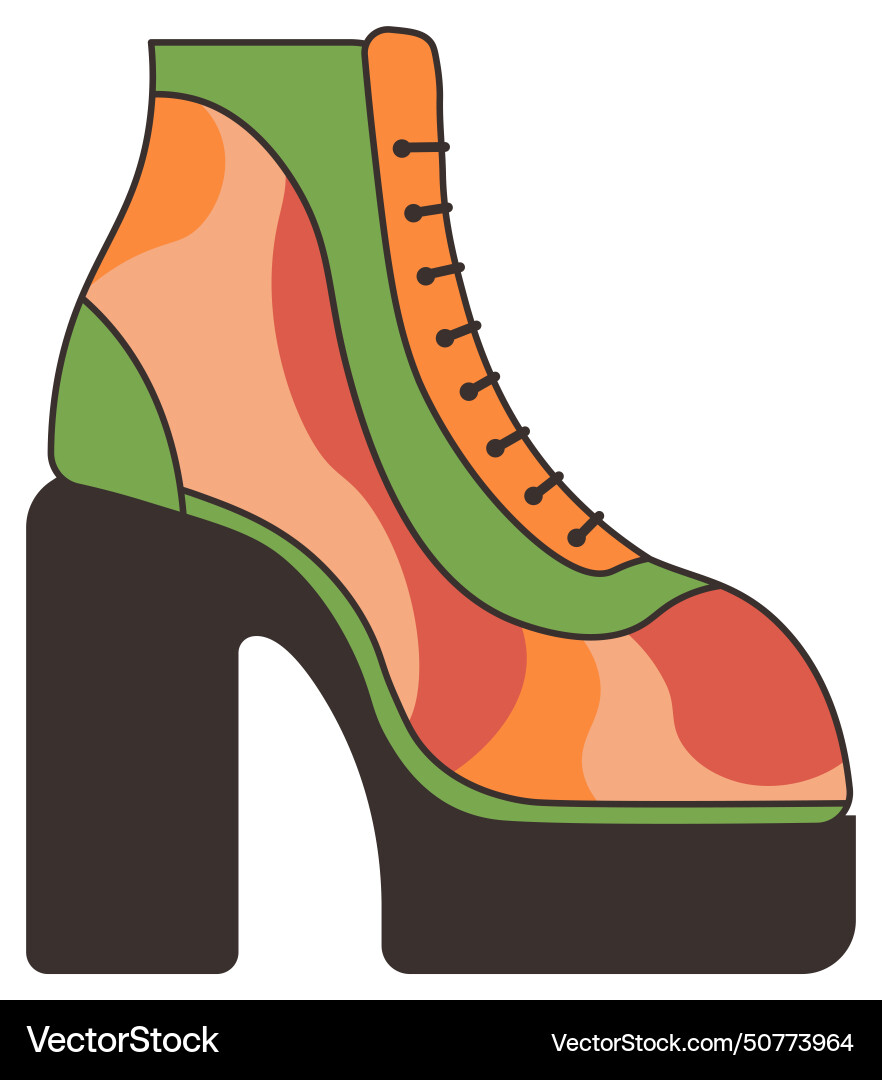 Retro high heel boot Royalty Free Vector Image