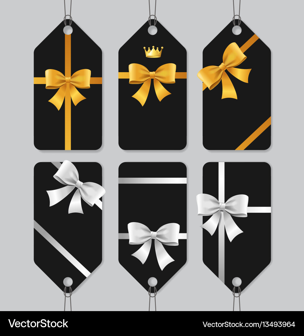 Sale or present bow labels set Royalty Free Vector Image