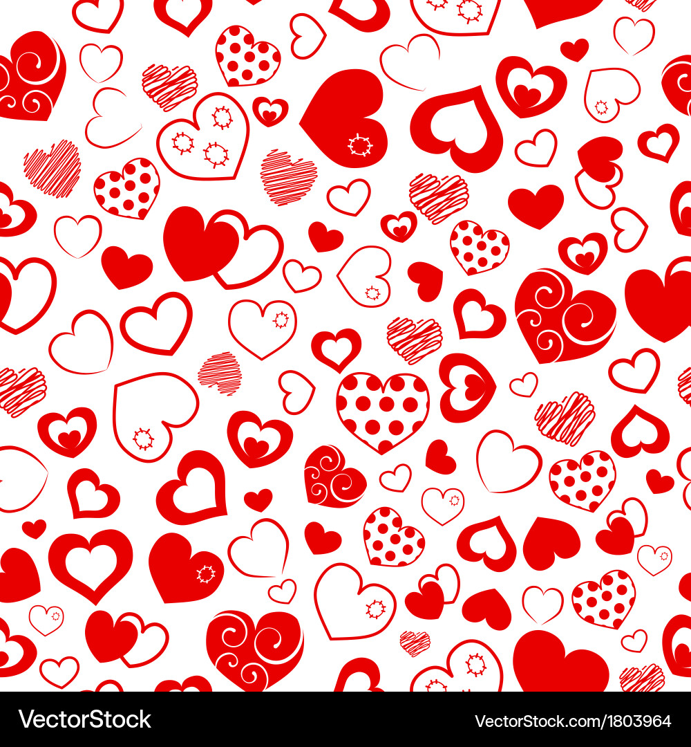 Seamless pattern of hearts Royalty Free Vector Image