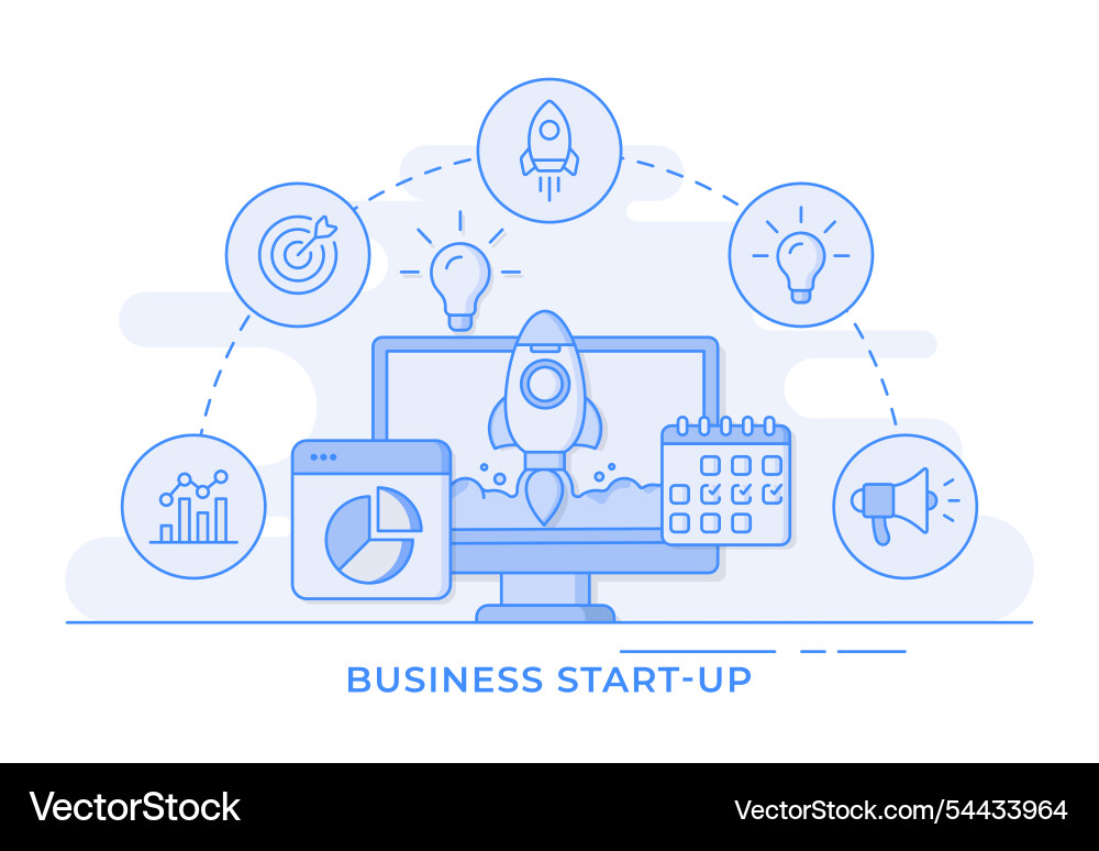 Startup business infographic Royalty Free Vector Image