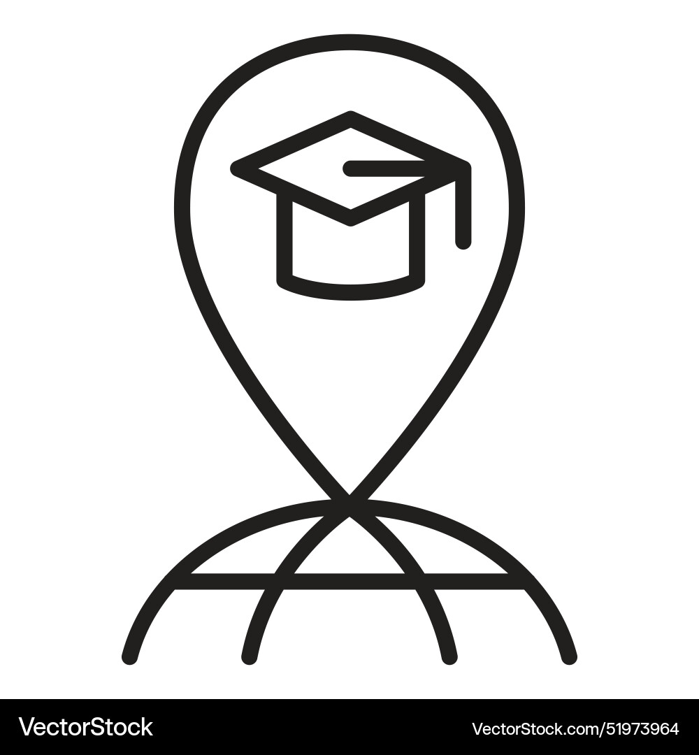 Study aboard icon in thin line style graphic Vector Image