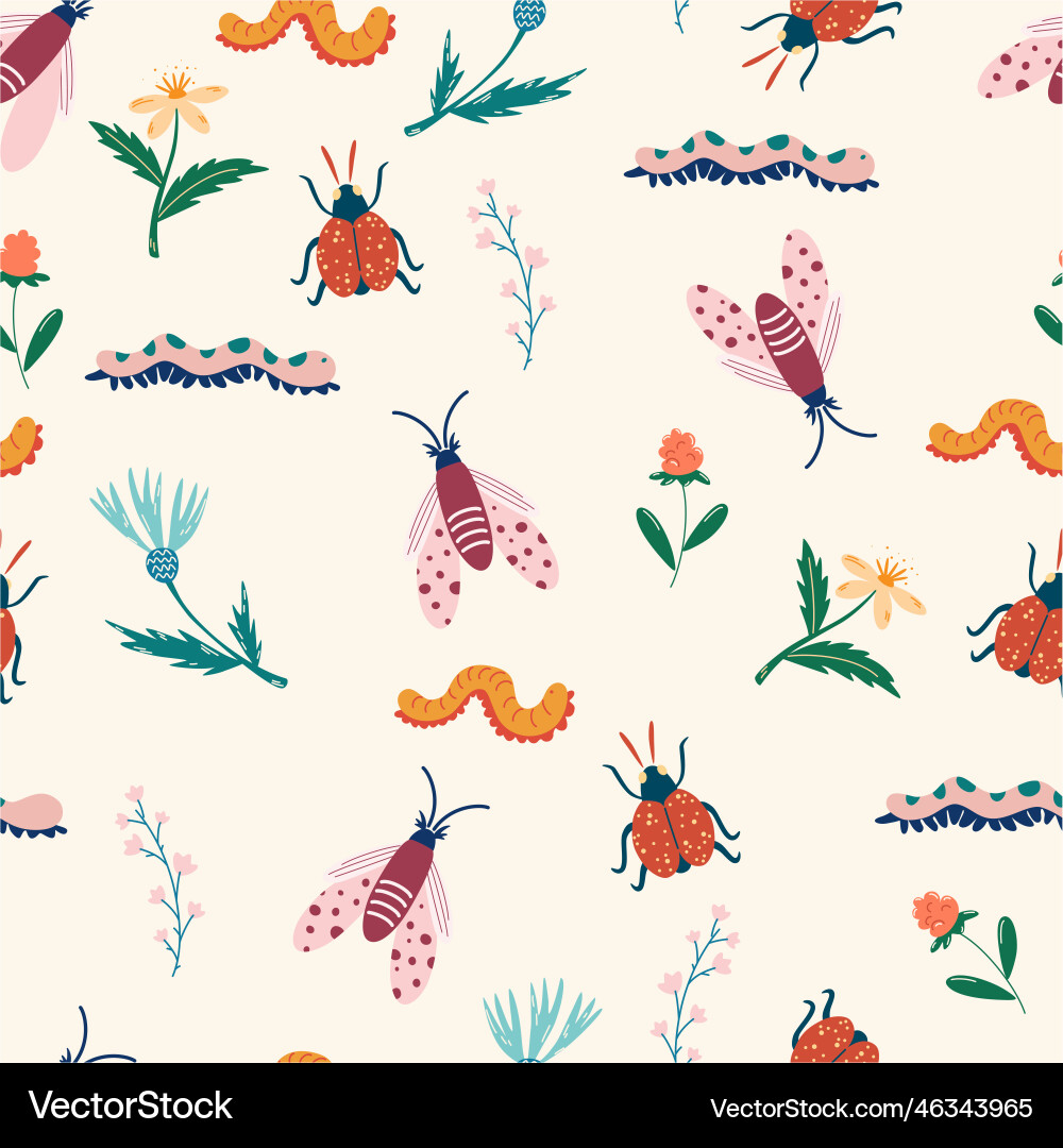 0170 insect pattern Royalty Free Vector Image - VectorStock
